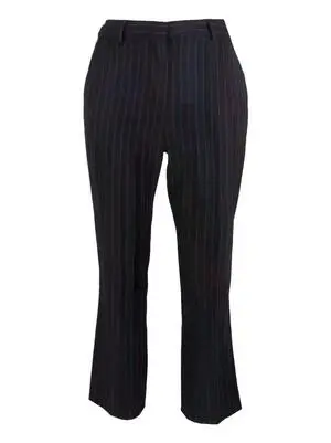 Max Mara Pinstripe High-rise Trousers - Black