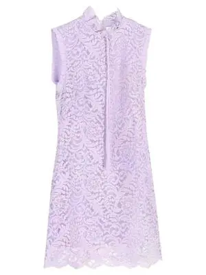 Sandro Ruffled-trim Lace Dress - Purple