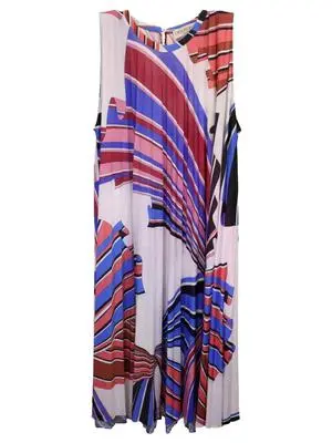 EMILIO PUCCI Printed Pleated Sleeveless Dress