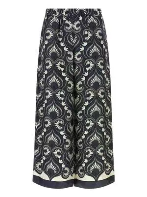 Max Mara Motif Print Palazzo Pants - Blue