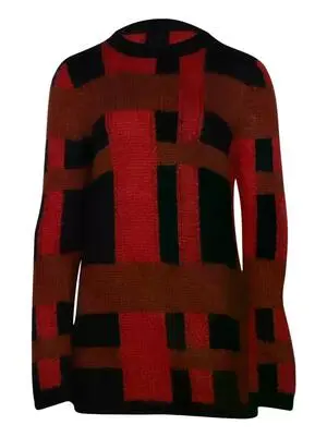 TOD'S Mohair Checkered Jumper - Red