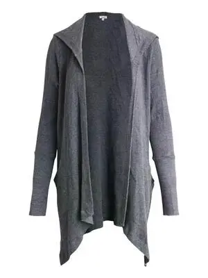 Splendid Side-pocket Hooded Cardigan - Grey