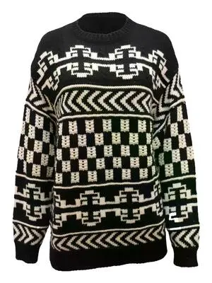 Alanui Aztec Print Wool Sweater - Black