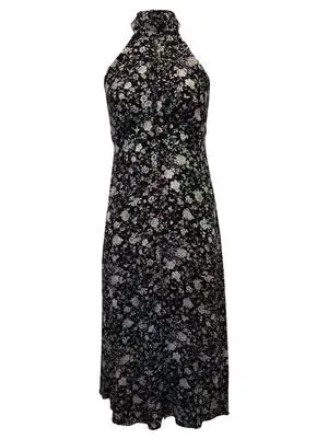Zimmermann Floral-print Halterneck Midi Dress - Black