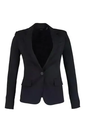 Theory Single-breasted Cotton Blazer - Black