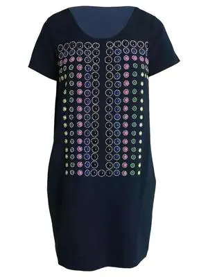 Diane Von Furstenberg Beaded Shift Dress - Blue
