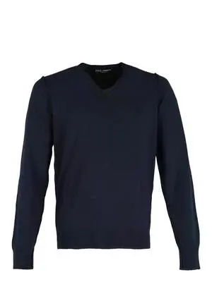 Dolce & Gabbana V-neck Long-sleeve Sweater - Blue
