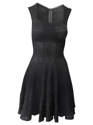 Alaïa Textured Flared Dress - Black