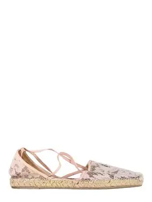 Valentino Garavani Floral Lace Espadrille Flats - Pink