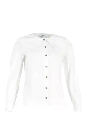 GANNI Oversized-collar Button-up Shirt - White