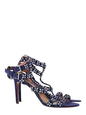 Alaïa Flower Stud Ankle Strap Sandals - Blue