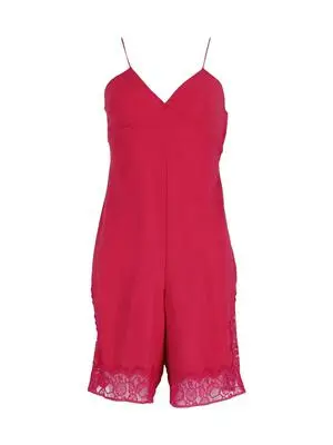 Maje V-neck Playsuit With Lace Detail - Pink