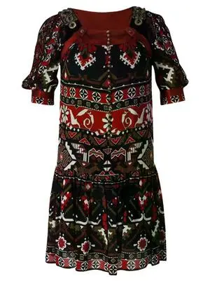 Gucci Printed Mini Dress - Black