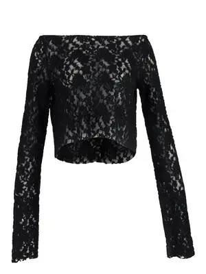 MAISON MARGIELA Lace Crop Top - Black