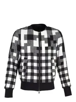 Neil Barrett Checkered Bomber Jacket - Black