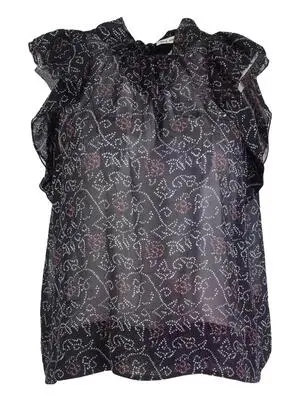 Ulla Johnson Dunia Ruffled Sleeveless Blouse - Black