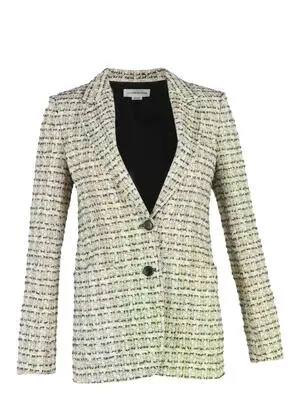Victoria Beckham Single-breasted Cotton Tweed Blazer - Neutrals