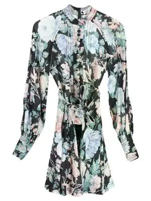 Zimmermann Floral-print Mini Dress - Blue