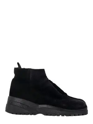 Miu Miu Zipped Suede Ankle Boots - Black