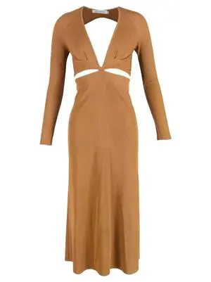 Christopher Esber Cut-out Long-sleeve Dress - Brown
