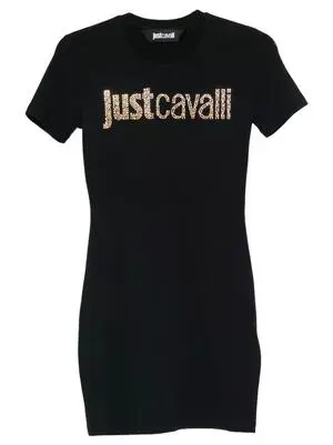 Just Cavalli Logo-embellished Mini Dress - Black