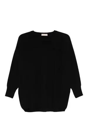 PUROTATTO Round Neck Sweater - Black