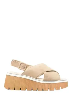 Gabor Platform Criss-cross Sandals - Neutrals