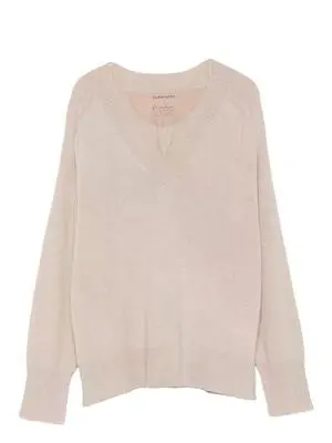 PUROTATTO V-neck Long Sleeve Sweater - Neutrals