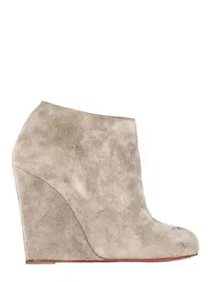 CHRISTIAN LOUBOUTIN Belle Zeppa Wedge Ankle Boots - Grey