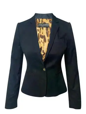 Dolce & Gabbana Leopard-print Blazer - Black