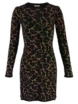 TEMPERLEY LONDON Joanie Knit Leopard-print Mini Dress - Black