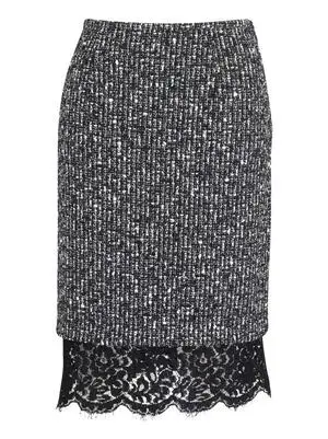 Michael Kors Lace-hem Pencil Skirt - Grey
