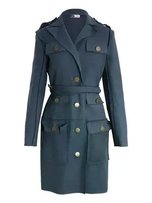 LANVIN Multi-pocket Belted Coat - Blue