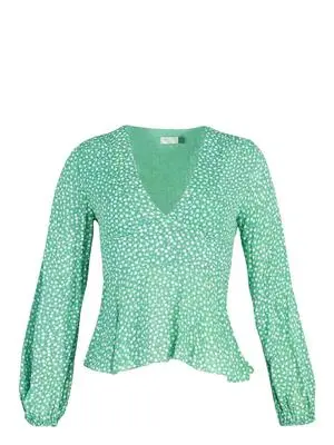 Rixo Floral-print Long-sleeve Top - Green