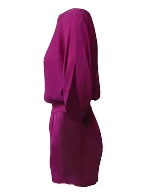 Diane Von Furstenberg Crew-neck Silk Romper - Purple