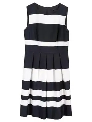 BOSS Striped Pleated Mini Dress - Blue