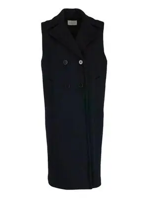 Sandro Double-breasted Sleeveless Coat - Blue