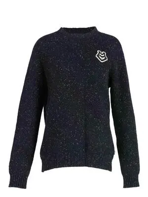 MOSCHINO Logo-Patch Speckled Sweater