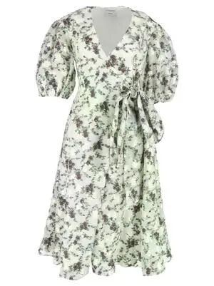 Erdem Jacquard Floral Midi Dress - White