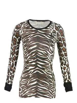 Stella McCartney Animal-print Long-sleeve Top - Brown