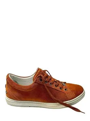 JIMMY CHOO Star-studded Suede Sneakers - Orange