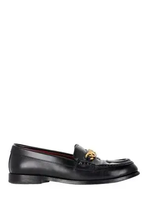 Red Valentino Vchain Calf Leather Loafers - Black