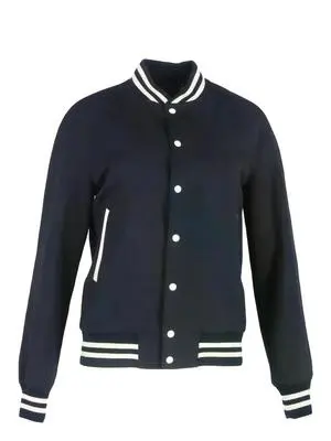 Sandro Striped Varsity Jacket - Blue