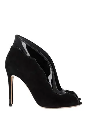 GIANVITO ROSSI Vamp Peep-toe Ankle Boots - Black