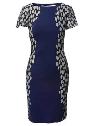 Diane Von Furstenberg Queen Tilda Patterned Midi Dress - Blue