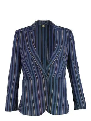 Burberry Single-breasted Striped Blazer - Blue