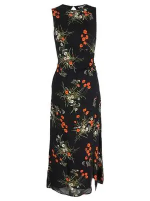 REFORMATION Senna Floral-print Midi Dress - Black