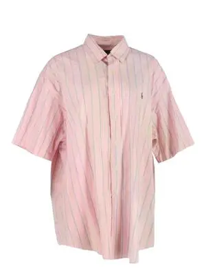 Ralph Lauren Vertical Stripe-pattern Short-sleeve Shirt - Pink