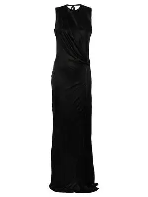 Elisabetta Franchi Draped Detail Maxi Dress - Black