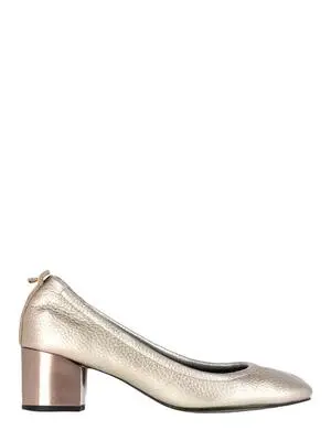 LANVIN Cube Heel Ballerine Pumps - Gold